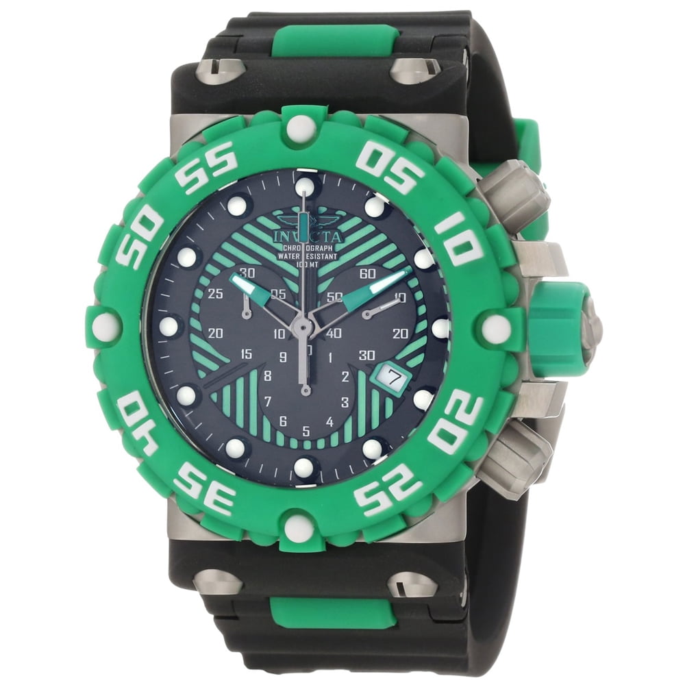 Invicta 10040 Men's Subaqua Nitro Diver Green Bezel Black and Green ...