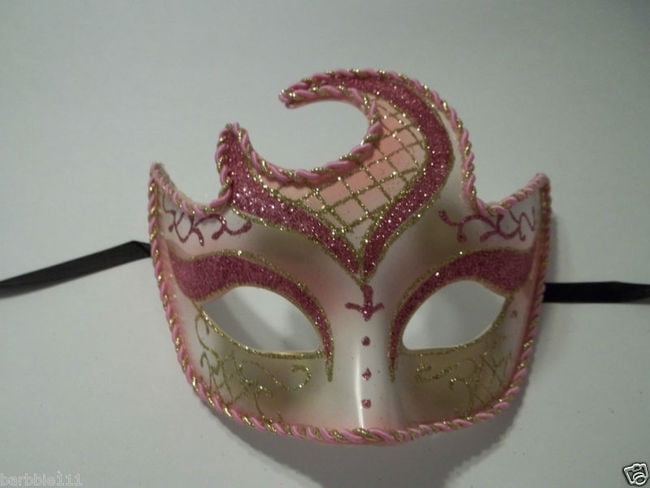 Pink Crescent Moon Venetian Mardi Gras Masquerade Mask - Walmart.com