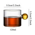 60/120ml Glass Coffee Tea Mug Clear/Atomized Glass Cup with Sphere Ball ...