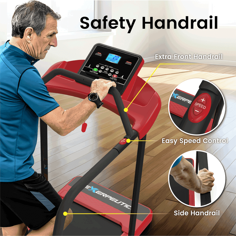Walking Pad With Handle Bar Senior Fitness Treadmill 400lb Capacity ...