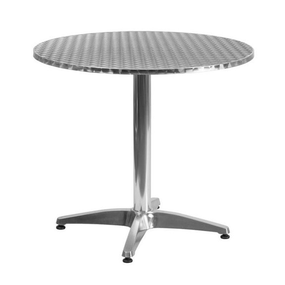 VIVIJASON 38.3" Patio Bistro Table Outdoor Dining Round Table White ...
