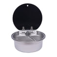 RV Caravan Camper Round Sink Stainless Steel Hand Wash Round Basin w ...