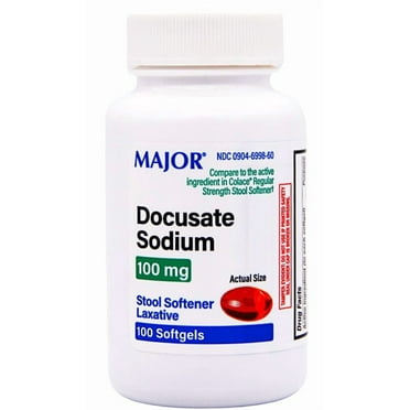 Major DOK COLACE Comparable Docusate Sodium Stool Softener Tablets, 100 ...
