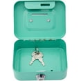 SkyAuks Small Metal Money Box, Lock Box for Money, Steel Cash Safe with ...