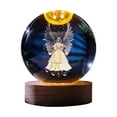 Crystal Ball Night Light Engraved Holy Family Figurine Statue with ...
