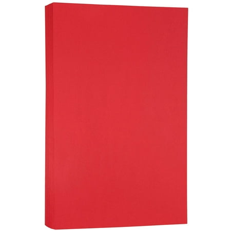 JAM Paper Recycled Legal Paper - 8.5" x 14" - 24 lb Brite Hue Red - 100 ...