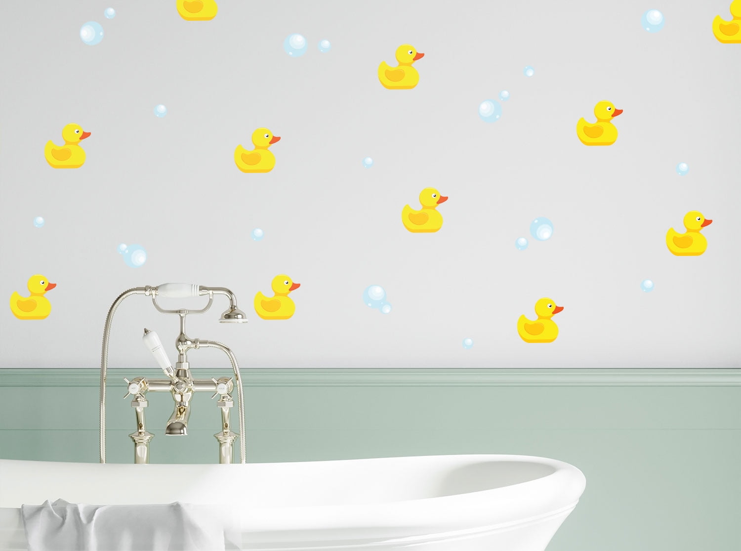 RUBBER DUCKIES & BUBBLES FABRIC WALL DECALS - SET OF 55 - Walmart.com