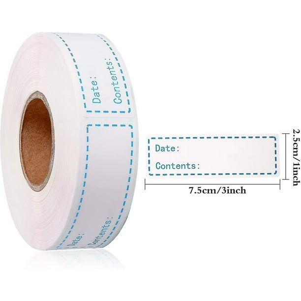 500 Pieces Food Freezer Labels 1 X 3 Inches Self-adhesive Removable ...