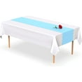 Light Blue Scallop Disposable Table Runner. 5 Pack 14 x 108 inch ...