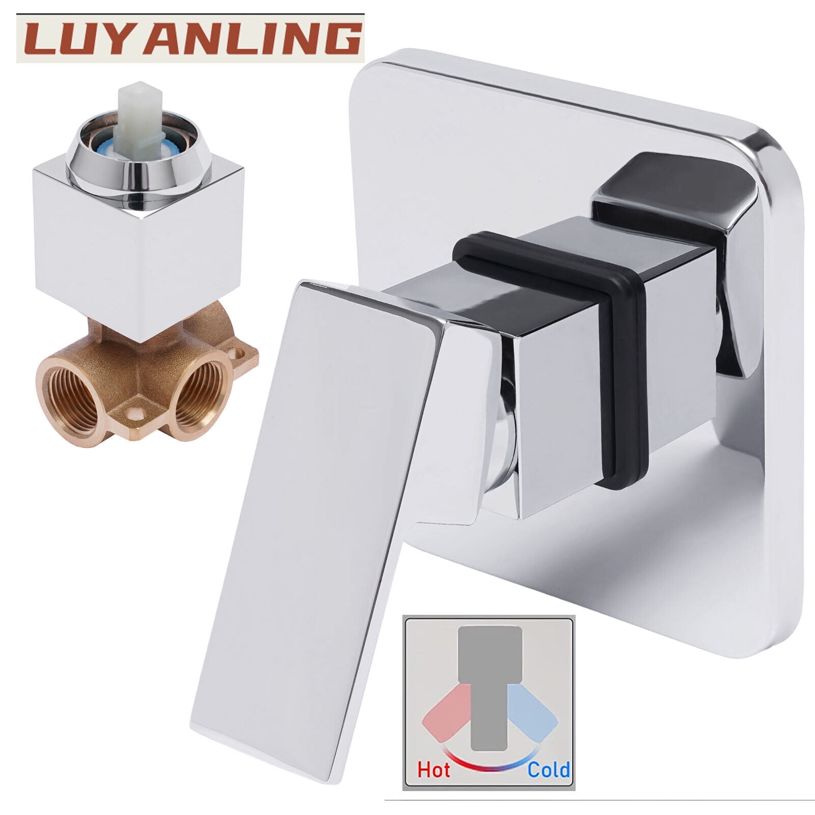 Miumaeov Shower Valves Wall Mount Bathroom Copper Faucet Black Silver