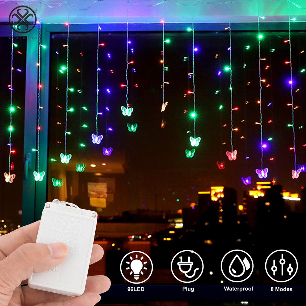 Luxtrada Butterfly Fairy Garden Lawn Wall Multi-color LED String Lights ...