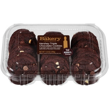 The Bakery at Walmart Hershey Triple Chocolate Cookies, 13.8 oz ...