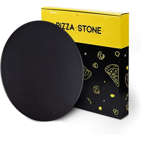 XBRW 12 Inch Black Pizza Stone Pan, Baking Stones for Ovens & Grill ...