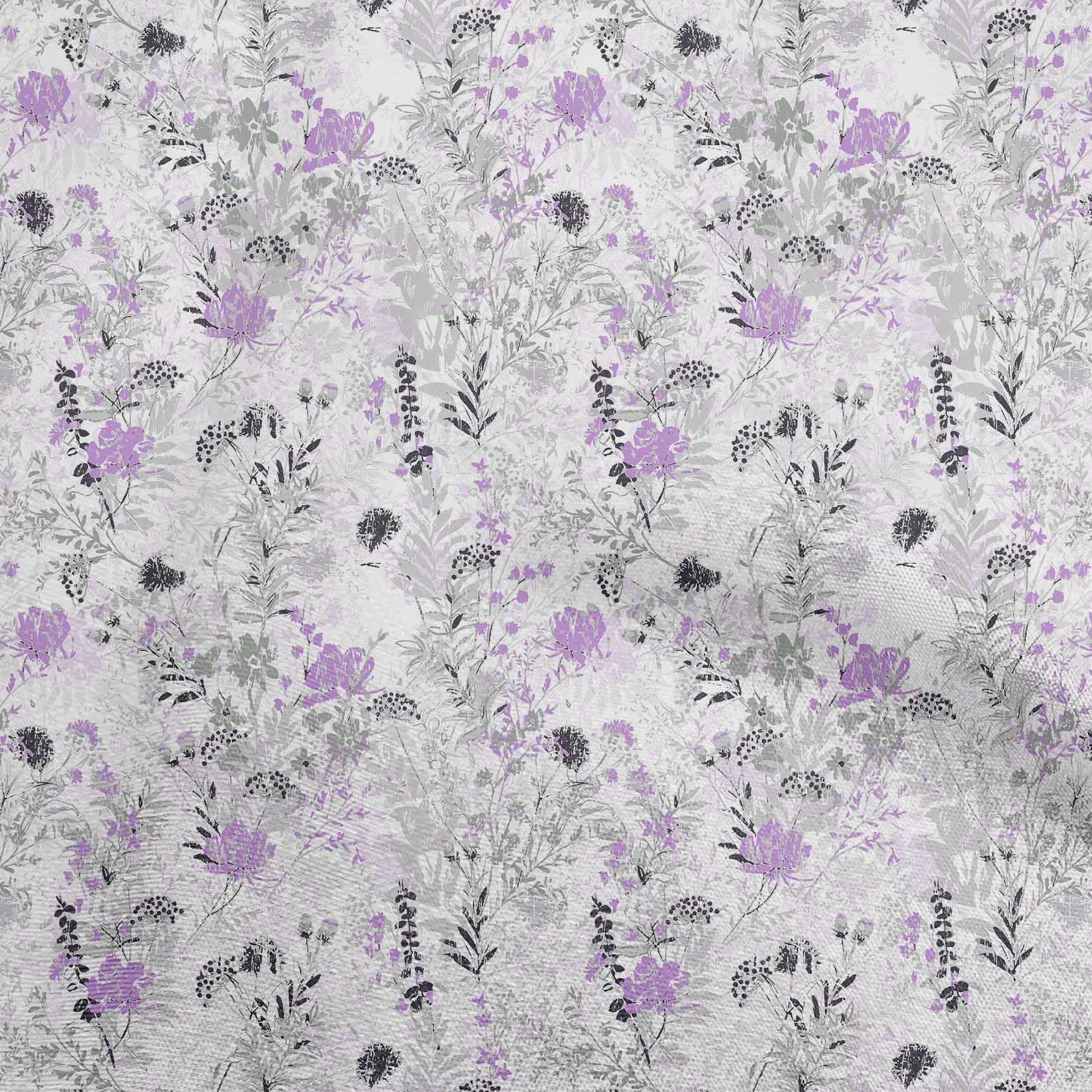oneOone Velvet Purple Fabric Floral Diy Clothing Quilting Fabric Print ...