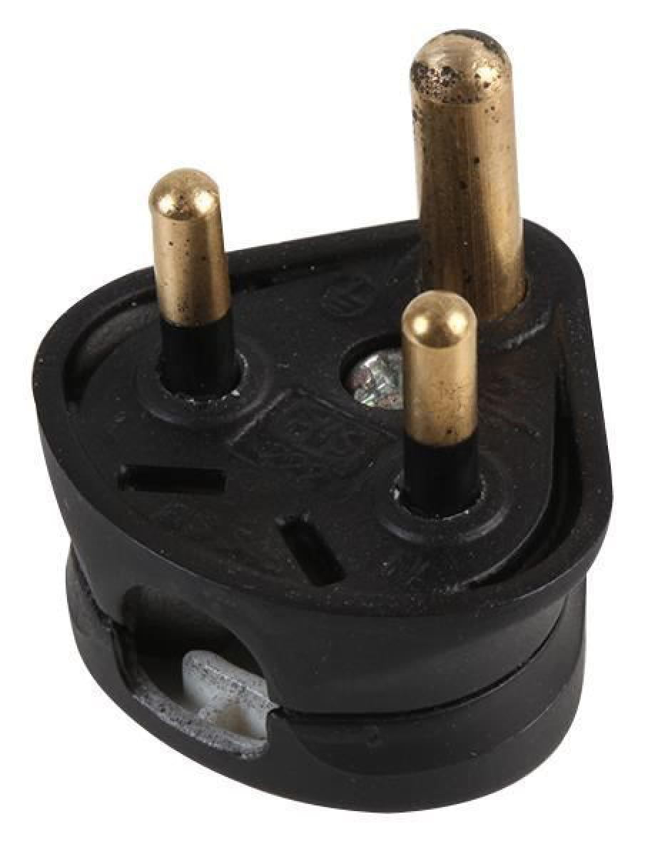 PRO ELEC - 3-Pin Round Mains Plug 2A Black - Walmart.com