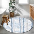 3.3ft Round Rug Blue Grey Branches Area Rugs for Living Room Bedroom ...