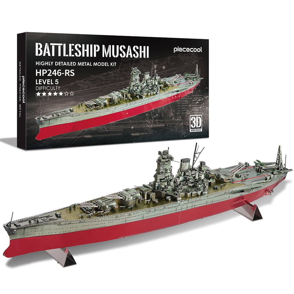 Piececool 3D Metal Puzzles, Musashi Battleship Model Kits DIY Assembly ...