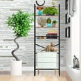 5-Tier Adjustable Over The Toilet Bathroom Organizer Shelf | Brown ...