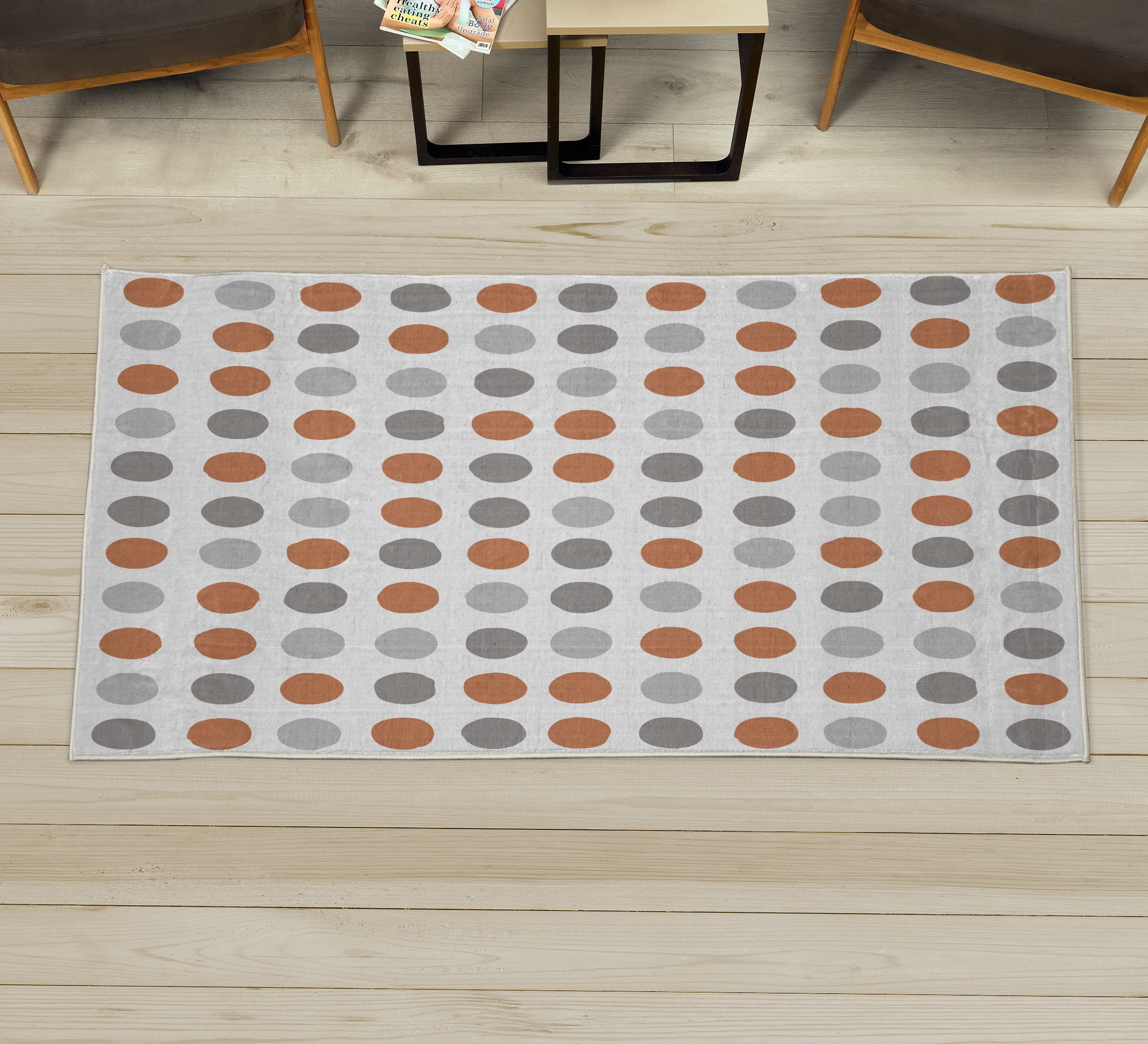 Geometric Decorative Rug, Traditional Retro Polka Dots Design European ...