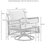 Crosley Furniture Thatcher Fabric Outdoor Swivel Rockers in Cream (Set ...