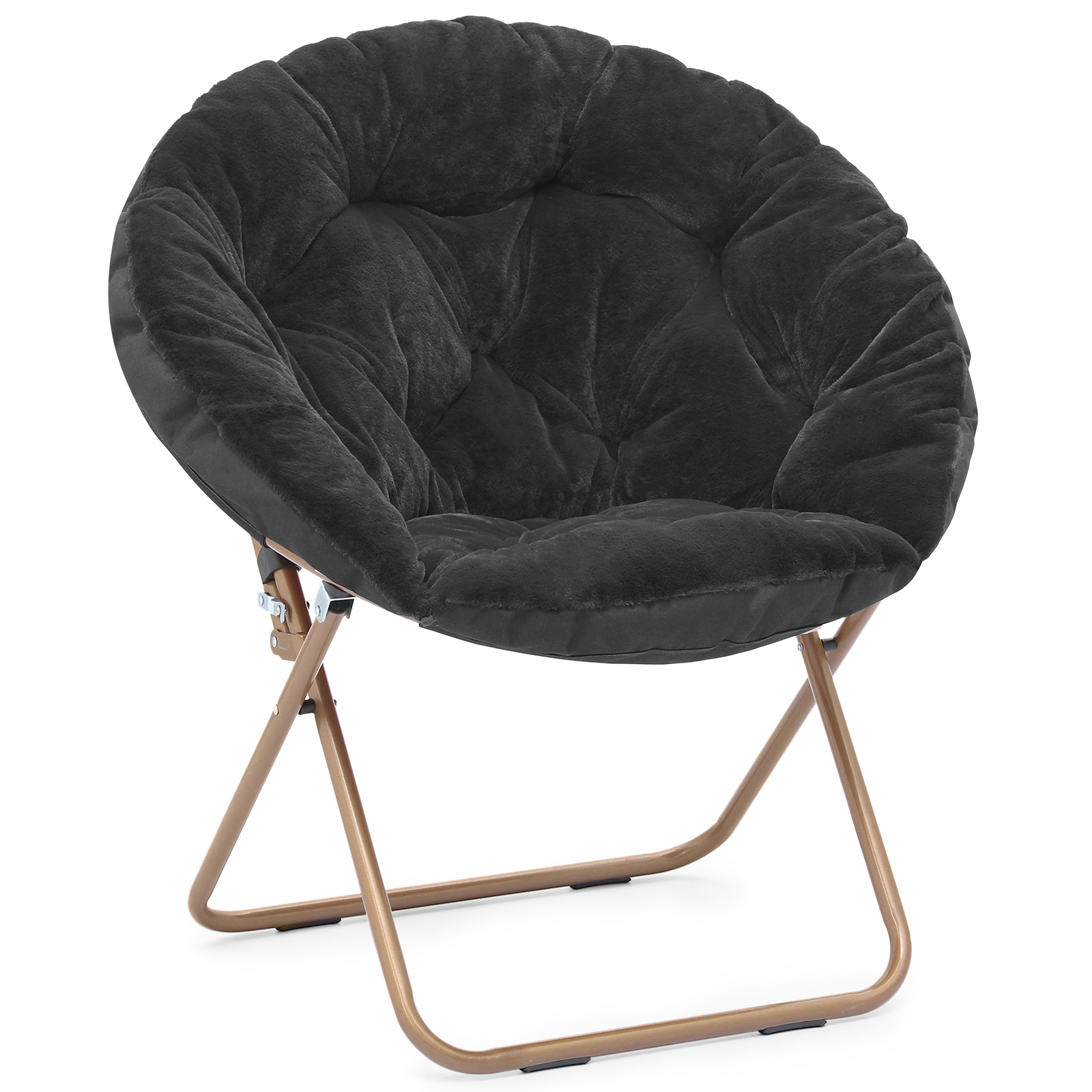 MoNiBloom Comfy Saucer Chair Soft Faux Fur Folding Accent Chair, Lounge ...
