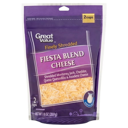 Great Value Finely Shredded Fiesta Blend Cheese, 8 oz - Walmart.com