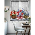Independence Day Sheer Curtains for Living Room Bedroom Hydrangea Poppy ...