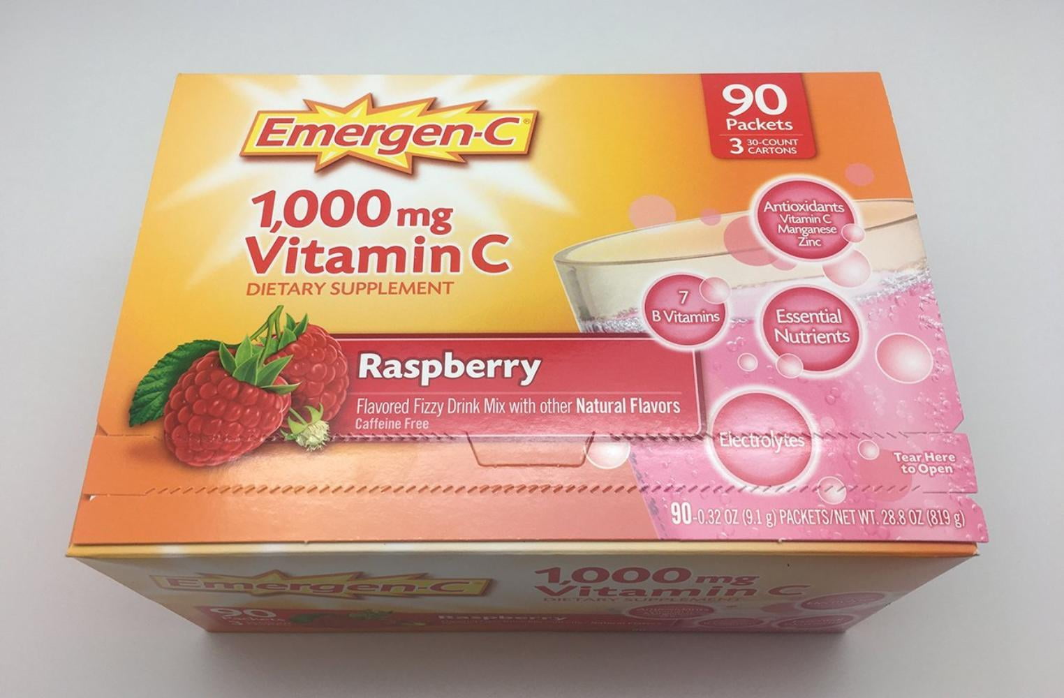 Emergen-C Raspberry Fizzy Drink Mix, 30 Pack - Walmart.com