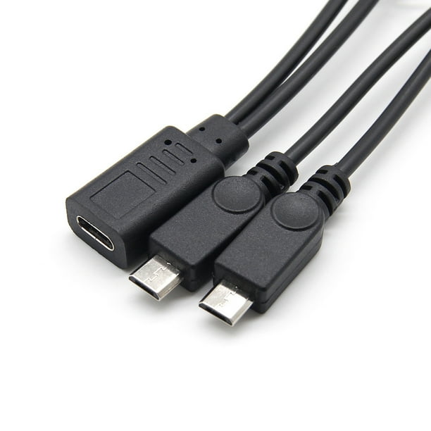 Type C Female to Dual Male ;Data Micro USB Male Adapter Cable Data ...