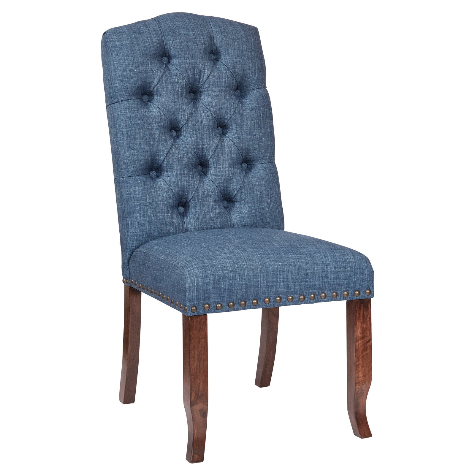 OSP Home Furnishings Jessica Tufted Dining Chair in Navy Fabric ...