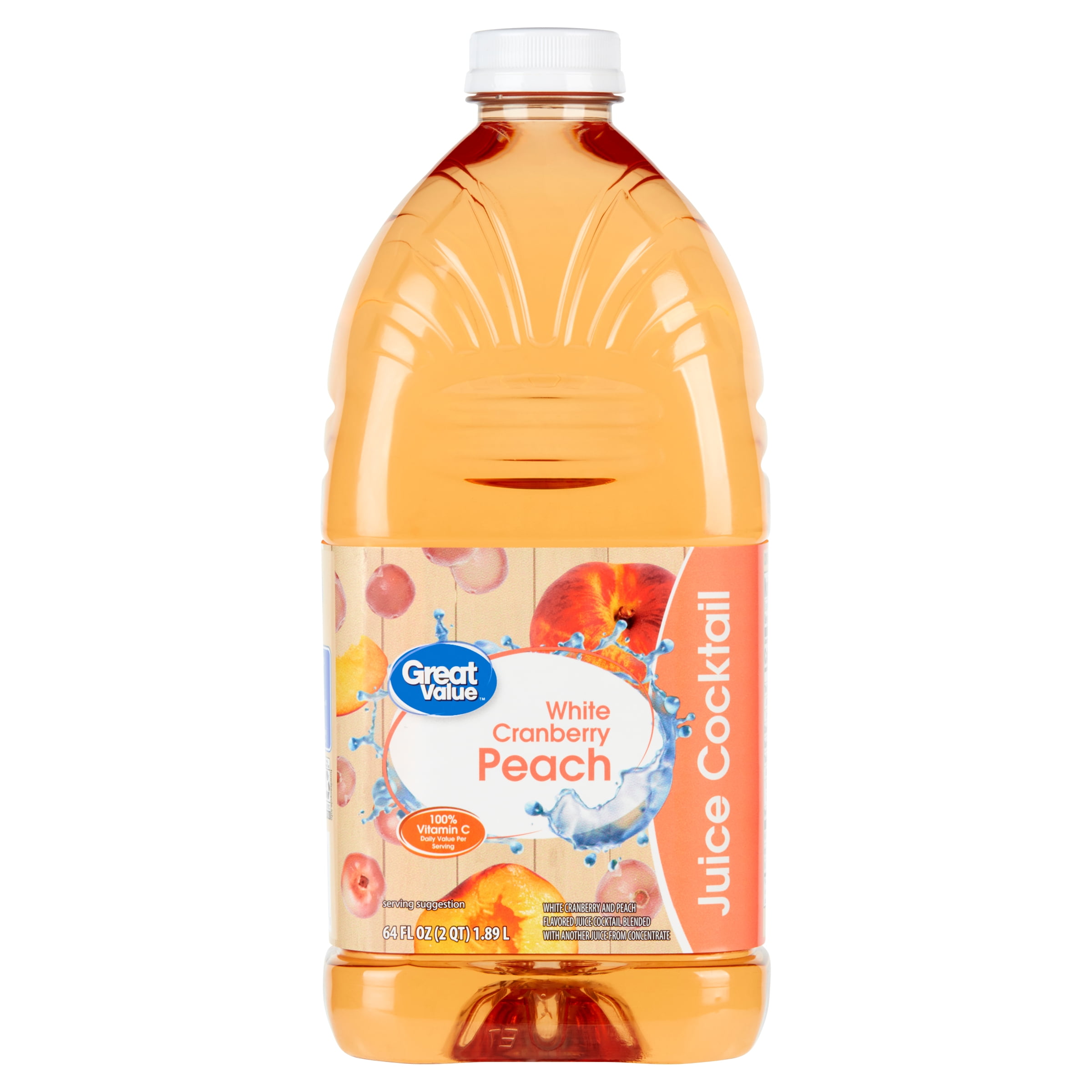 Great Value White Cranberry Peach Juice Cocktail, 64 fl oz - Walmart.com