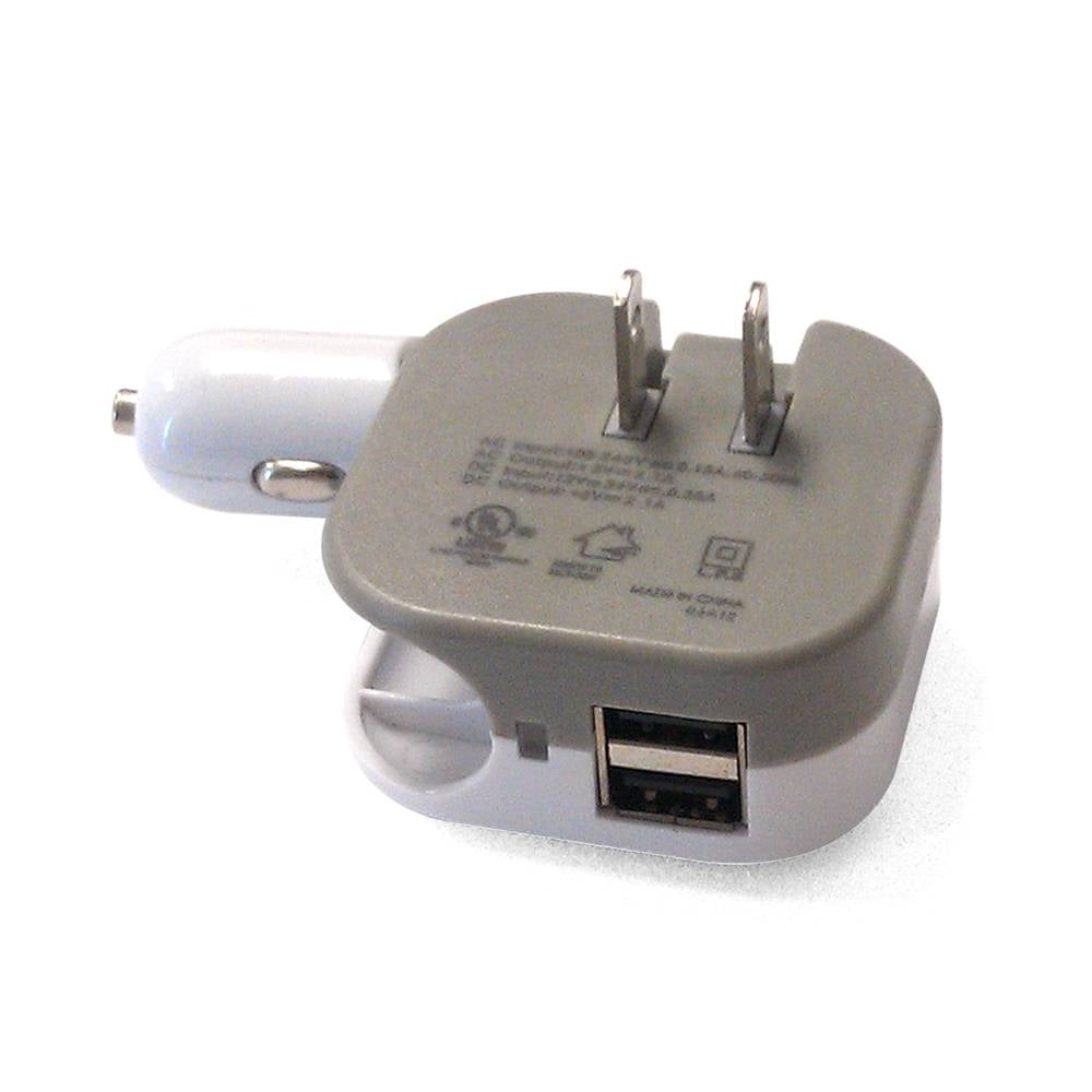 Heavy Duty Compact Foldable Multi-Charger Adapter (Car/DC and Wall/AC ...