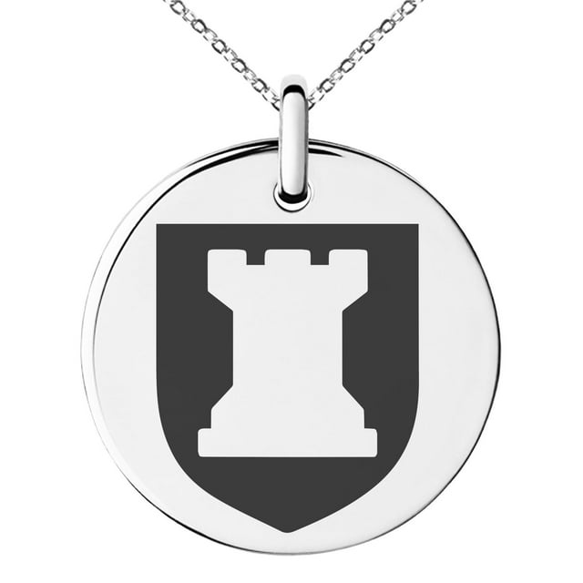 Stainless Steel Rook Strategy Coat of Arms Shield Engraved Small ...