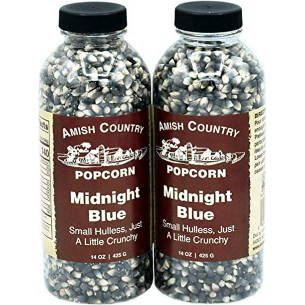 Amish Country Popcorn | 2 - 14 oz Bottles | Midnight Blue Popcorn ...