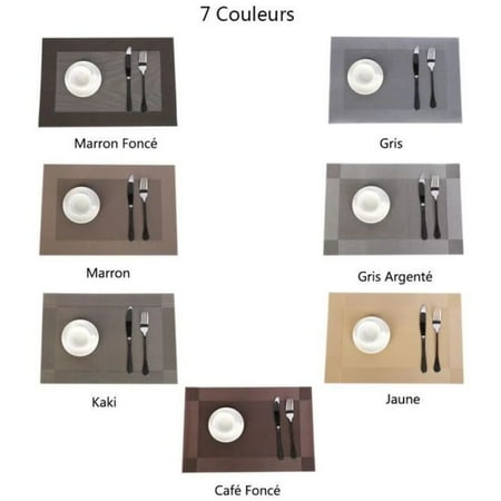 Lot de 6 Sets de Table PVC Napperons Vinyle Tissé Lavables Resistant à ...