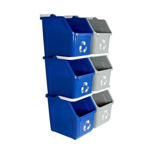 Busch Systems Multi Recycler Stackable Indoor Recycling Containers [6 ...