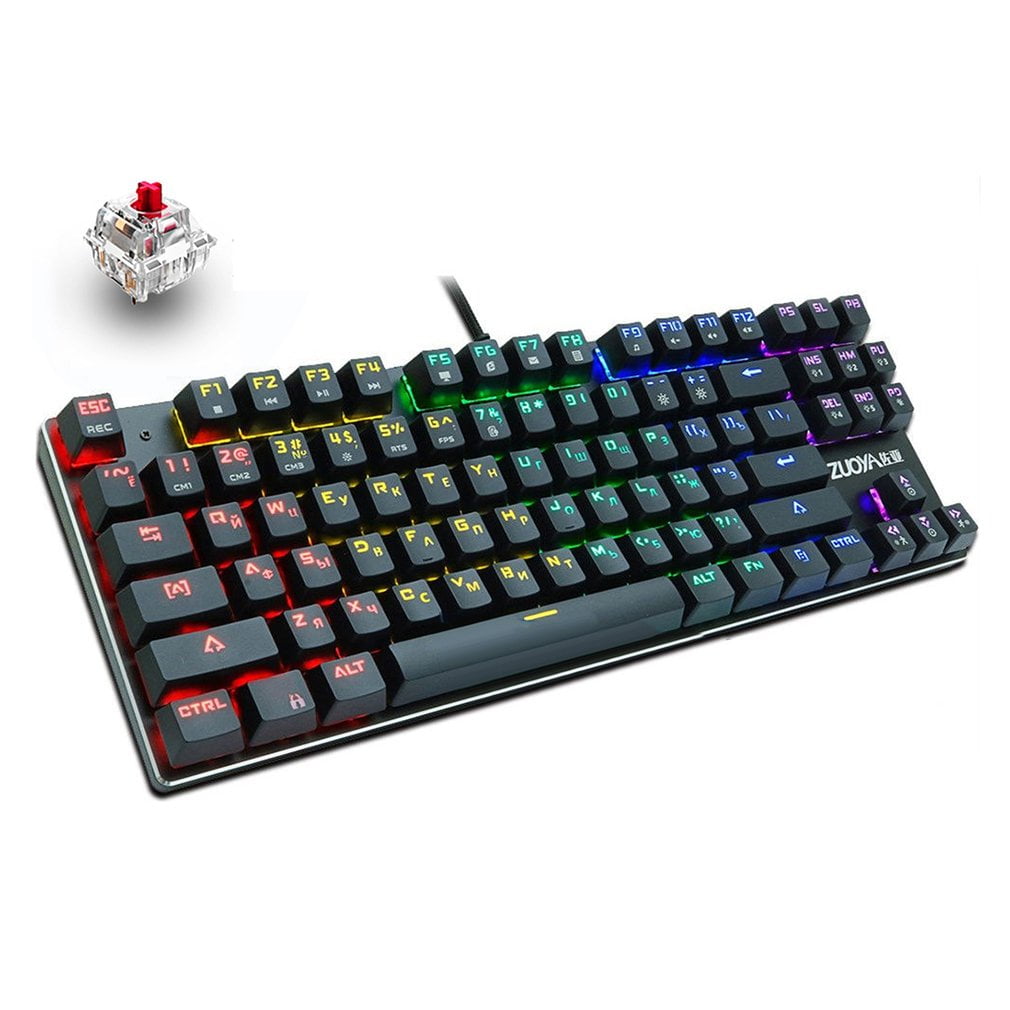ZY87 LED Mechanical Keyboard Gaming 87key Wired Keyboard Anti-ghosting ...
