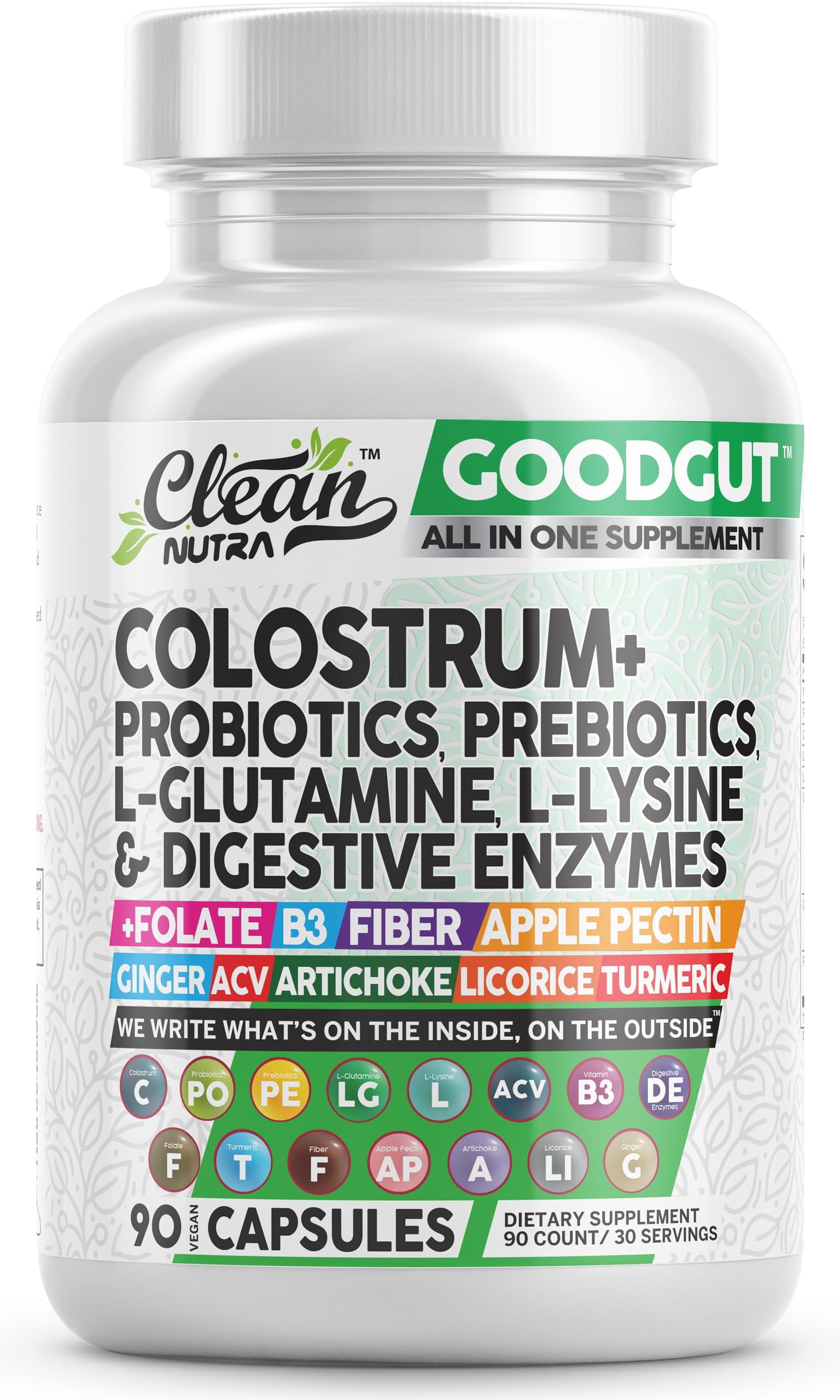 Complemente Clean Nutraceuticals Good Gut con probióticos y prebióticos ...