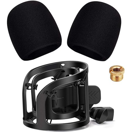 Microphone Shock Mount with Large Foam Cover,Adjustable Mic Anti ...