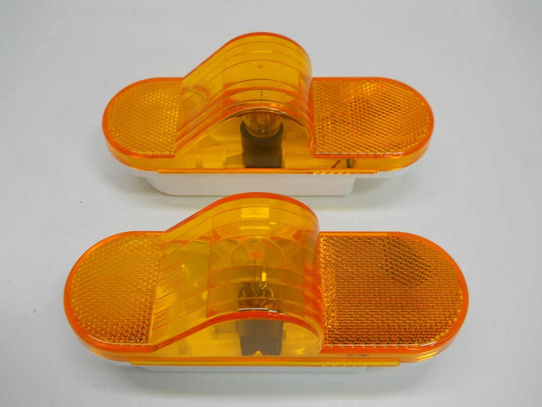 (2) Amber Incandescent 6" Oval Truck Semi Trailer Mid Turn Signal ...