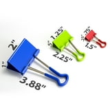 Pen+Gear Easy-Grip Binder Clips Assorted Colors Sizes, 24 Count, Thick ...