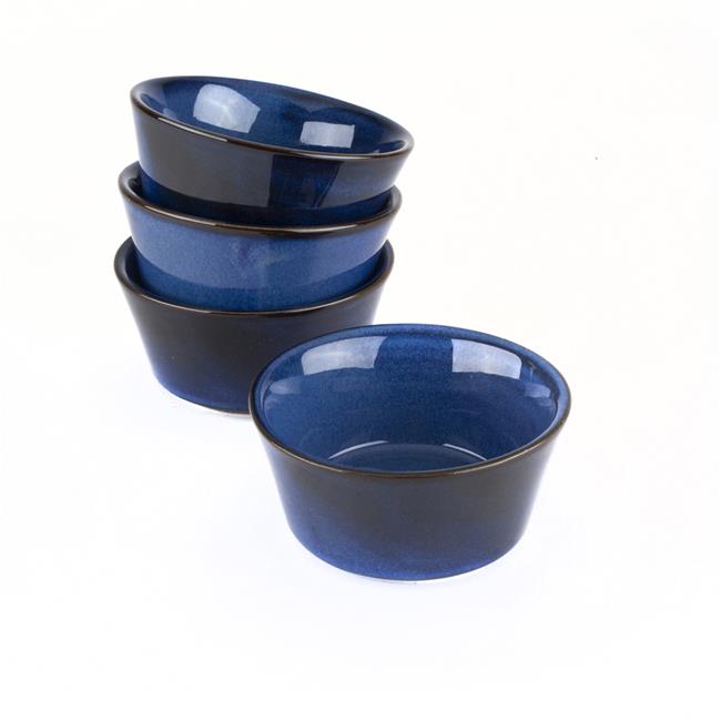 Blue Harbor 33569 3.75 in. Blue Reactive Glaze Ramekin - Set of 4 ...