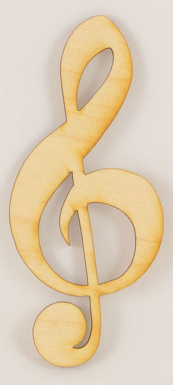 Package Of 50, Treble Clef Wood Cutout 4.5 " X 2 " - Walmart.com