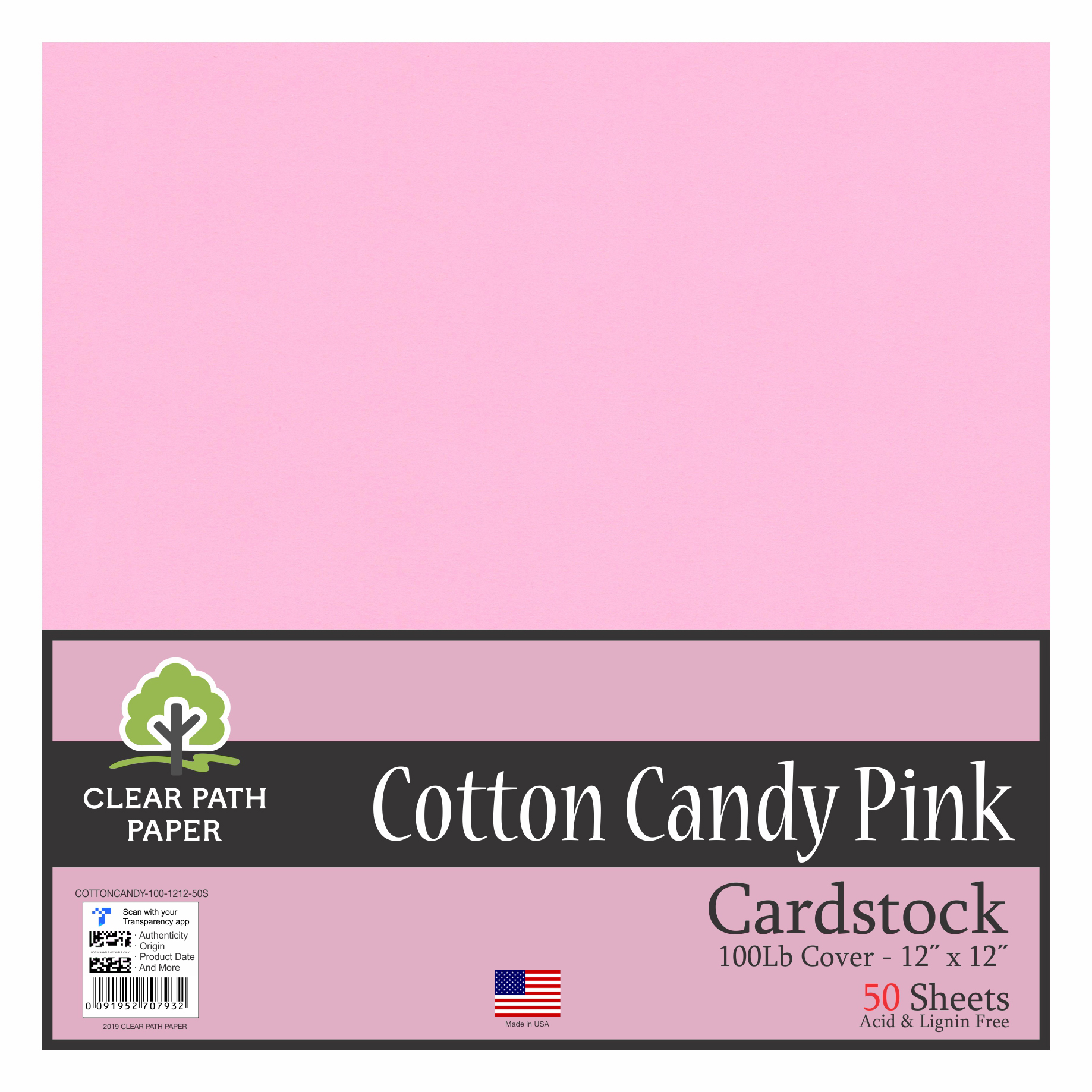 Cotton Candy Pink Cardstock - 12 x 12 inch - 100Lb Cover - 50 Sheets ...