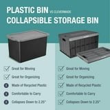 CleverMade 3 Pack Stackable Collapsible Storage Bin with Lids - 16 Gal ...