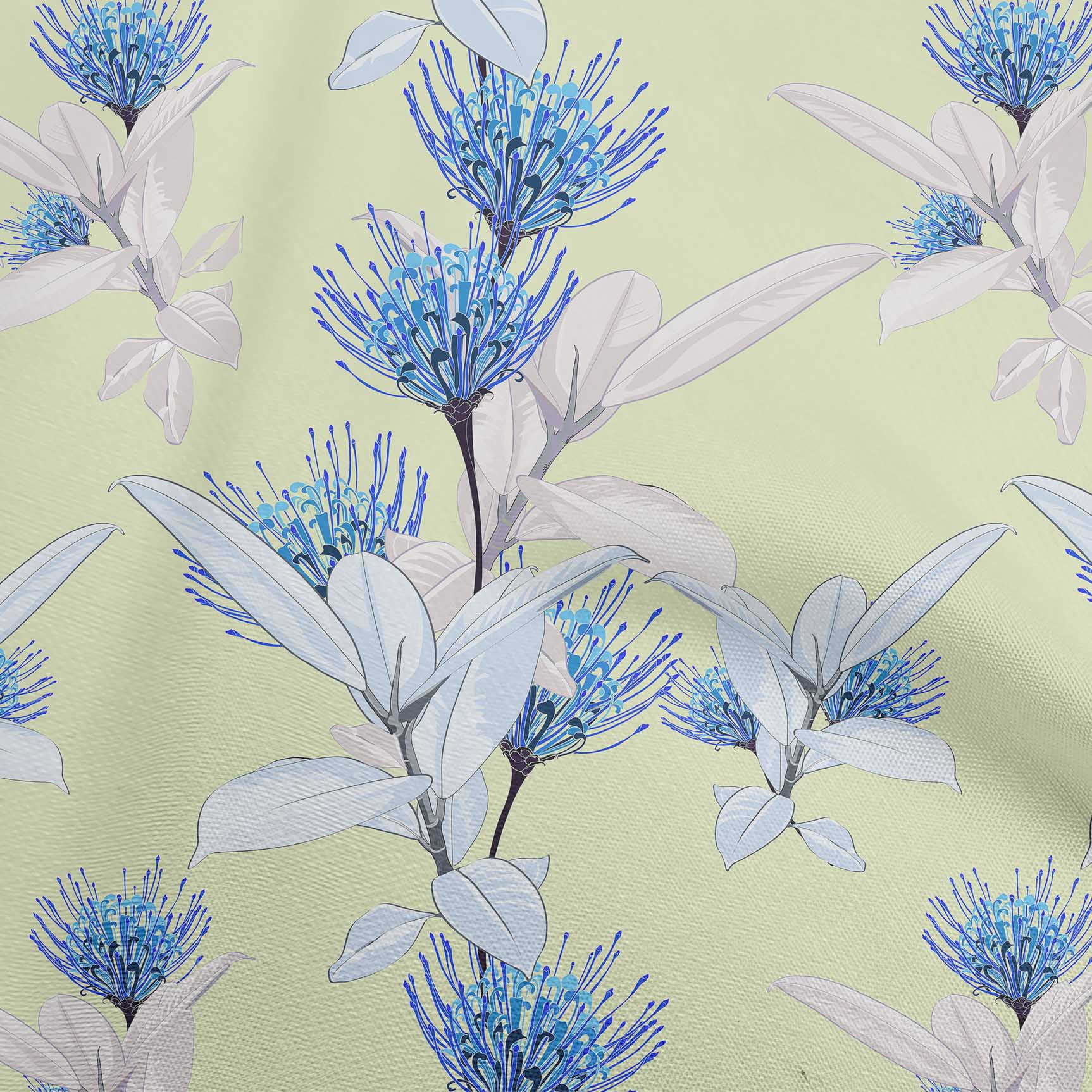 oneOone Silk Tabby Pale Yellow Fabric Florals Quilting Supplies Print ...