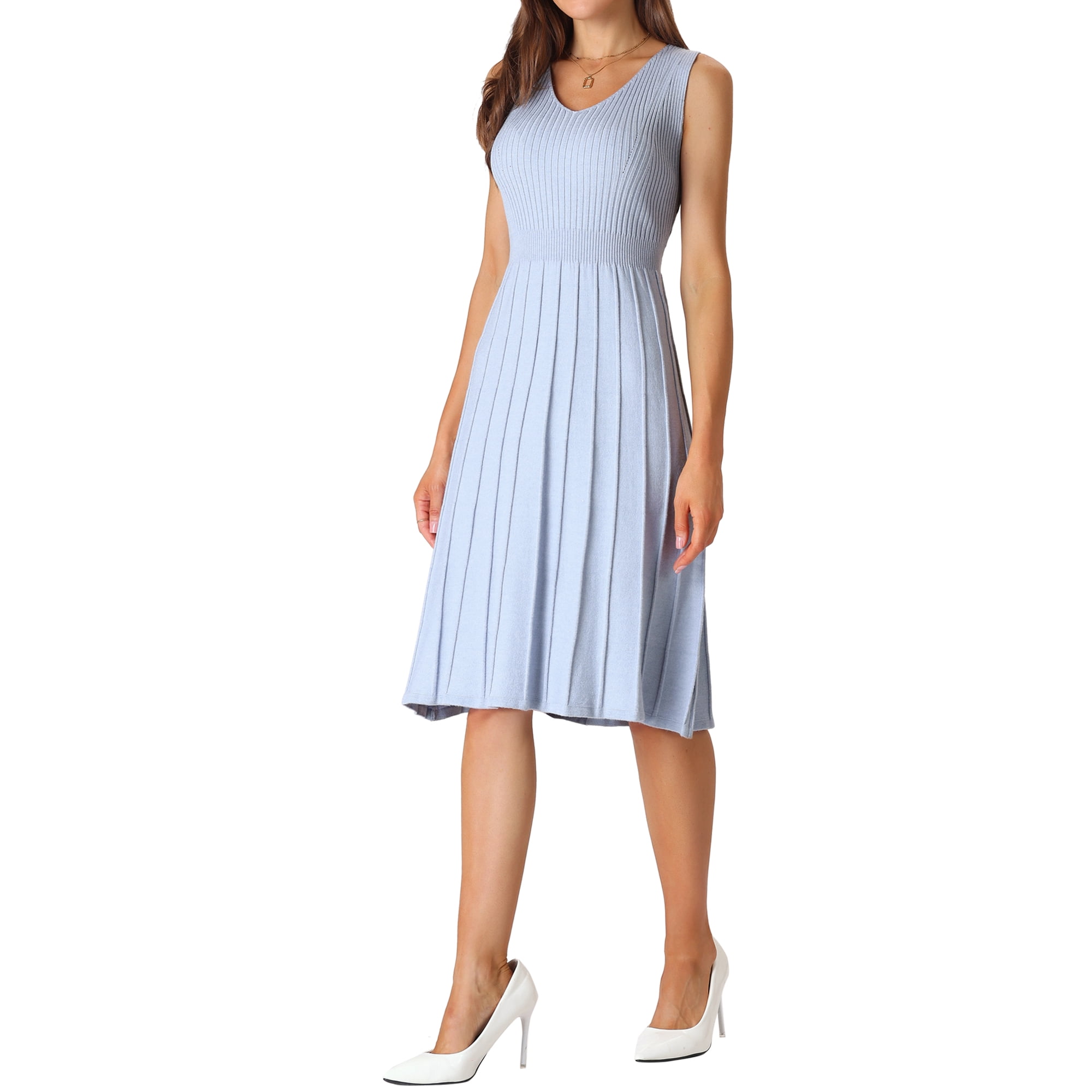 Click here for Inspire Chic Womens Midi Dress V Neck Sleeveless K... prices