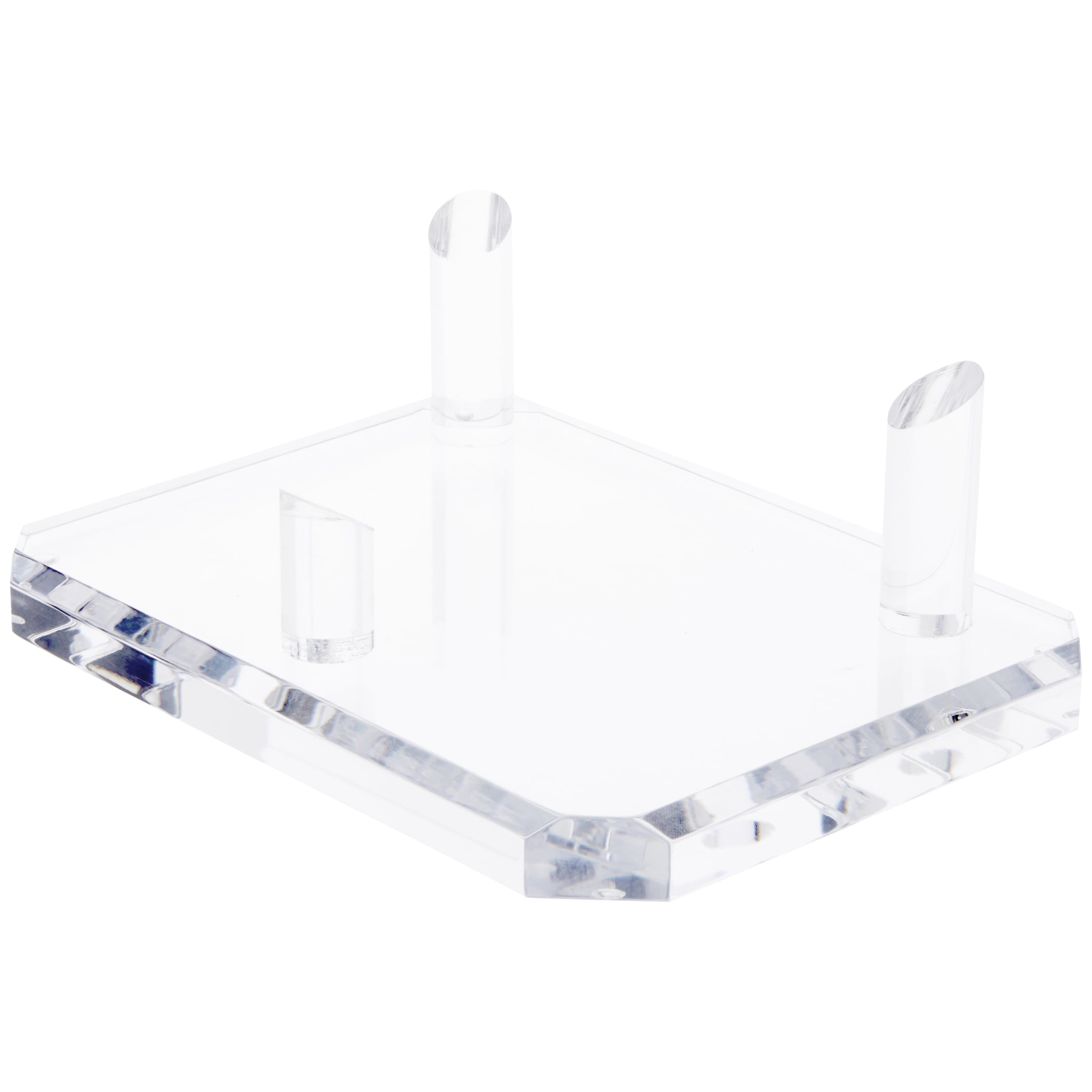 Plymor Clear Acrylic Beveled Rectangular Base with 3 Display Prongs for ...