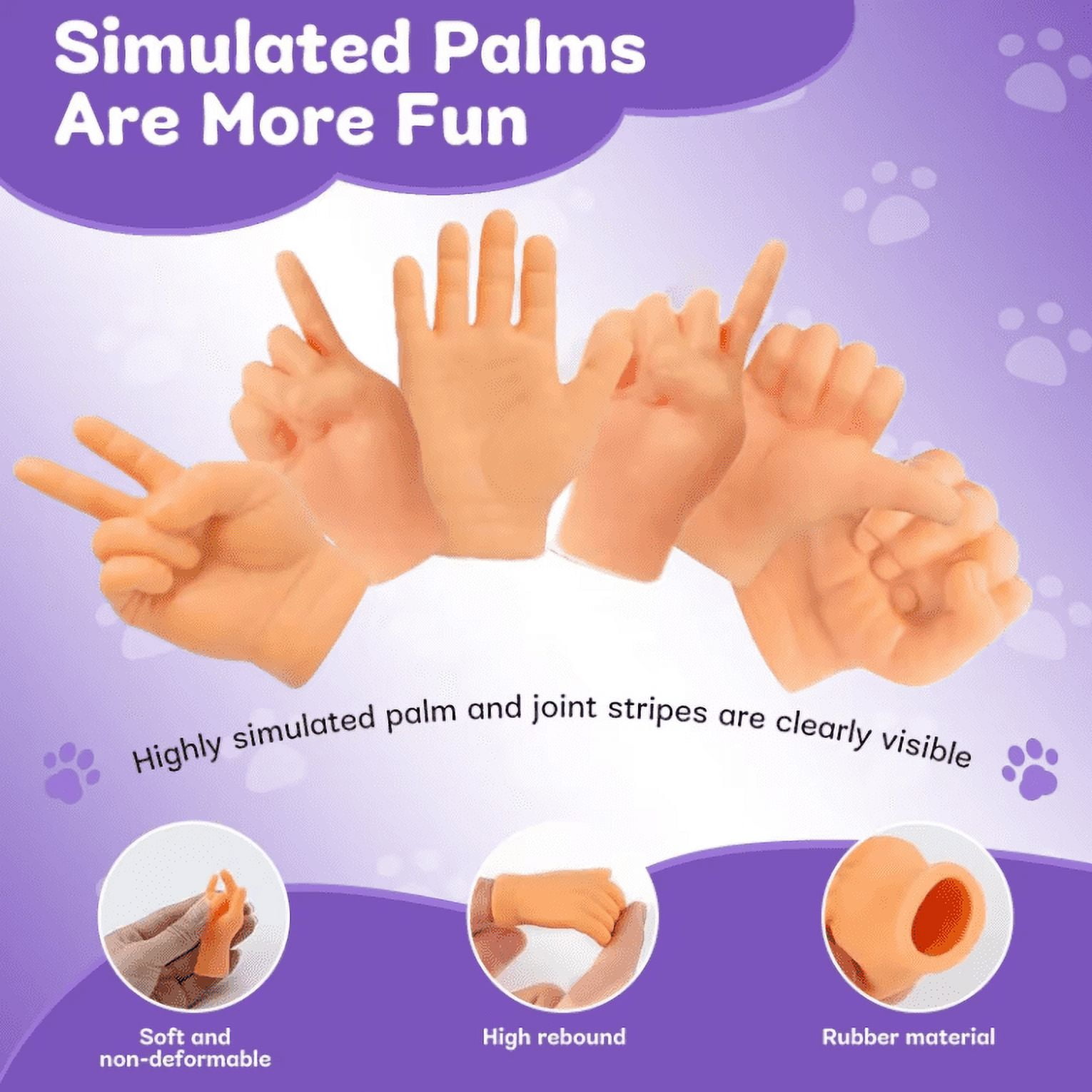 6-Pack Stretchable Mini Rubber Hands Toy for Cats and Puppies ...