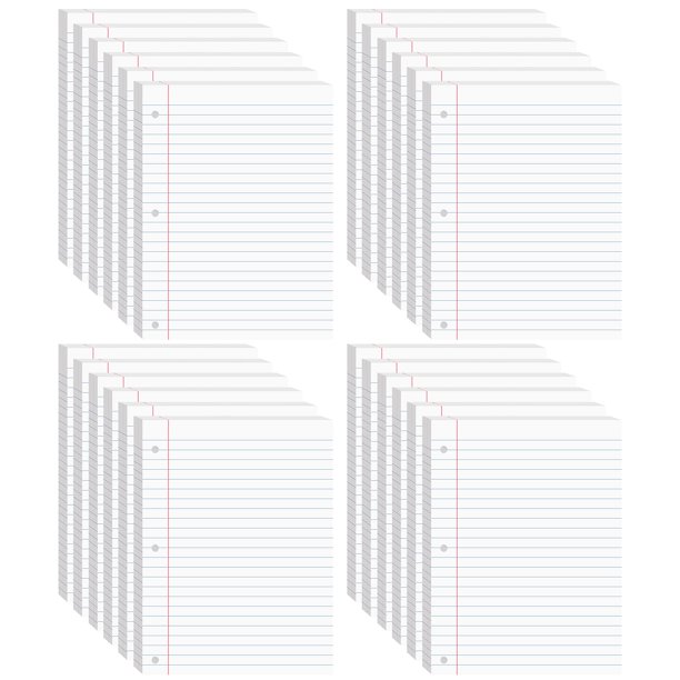 Notebook Paper, Loose Leaf Paper, Wide Ruled Notebook Paper, 105A x 8A ...